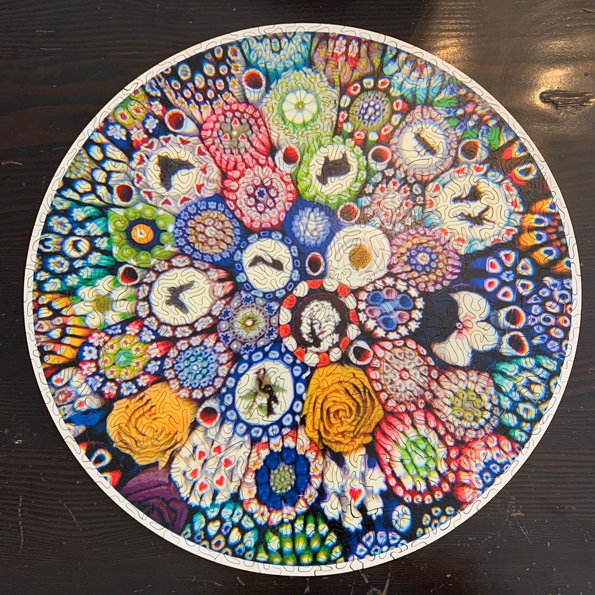 Michael Hunter 2019 Art Glass Paperweight & Matching Custom-Cut Wooden