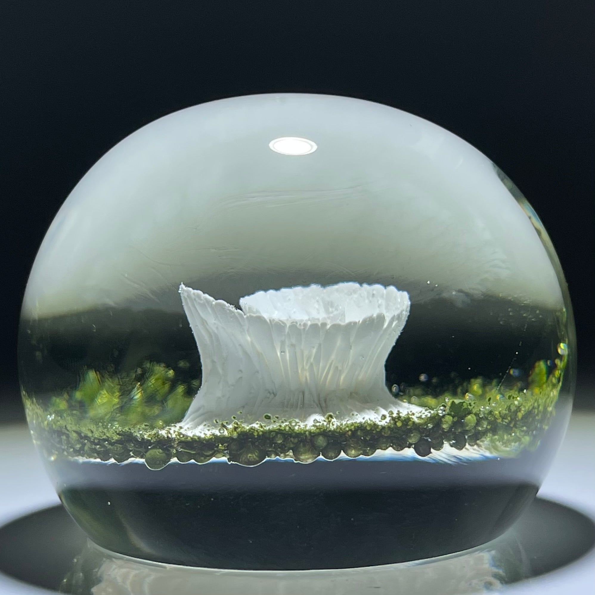 Signed Dominick Labino 1982 Abstract Crimped Coil Design in White and