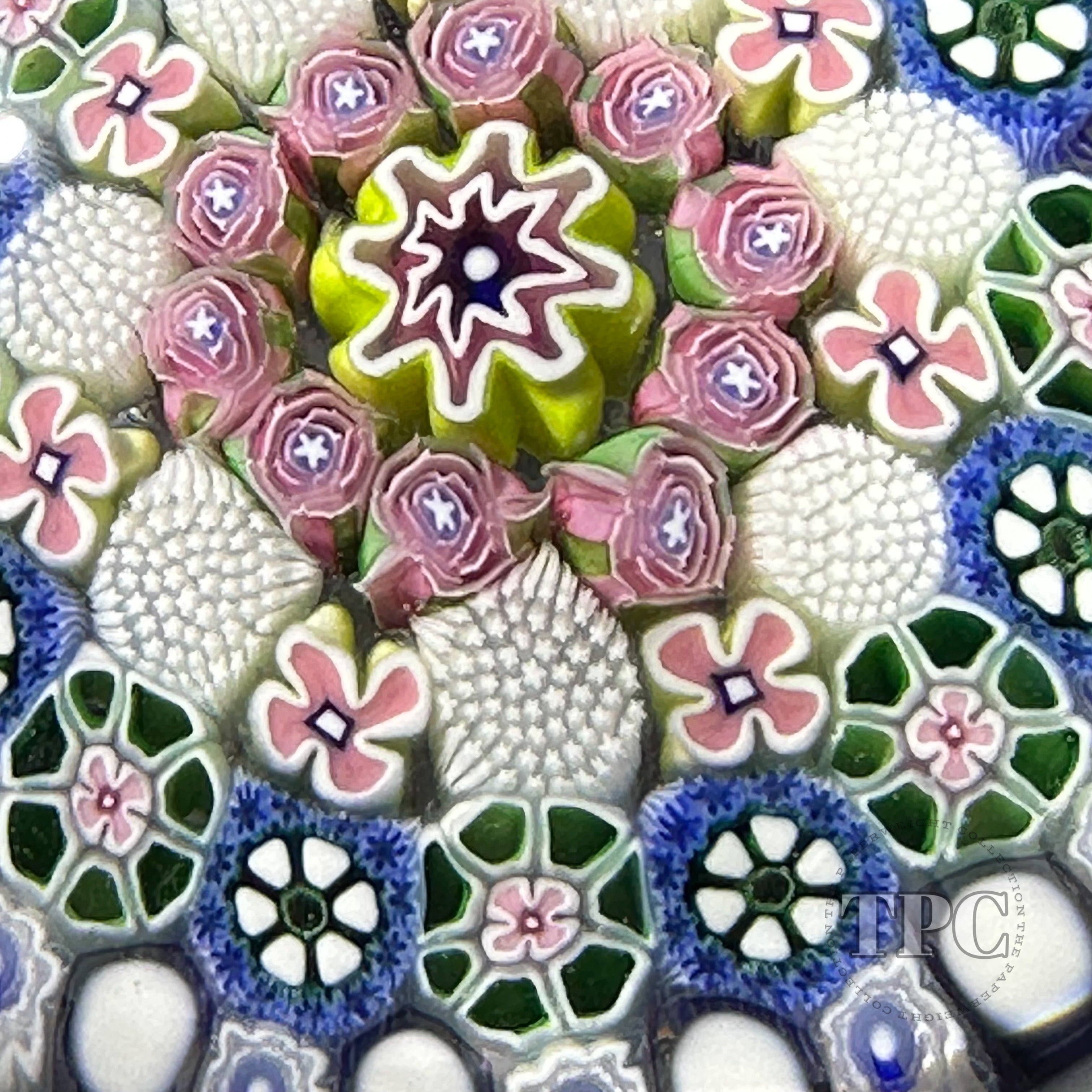 Damon MacNaught 2023 Glass Art Paperweight Complex Concentric Millefio